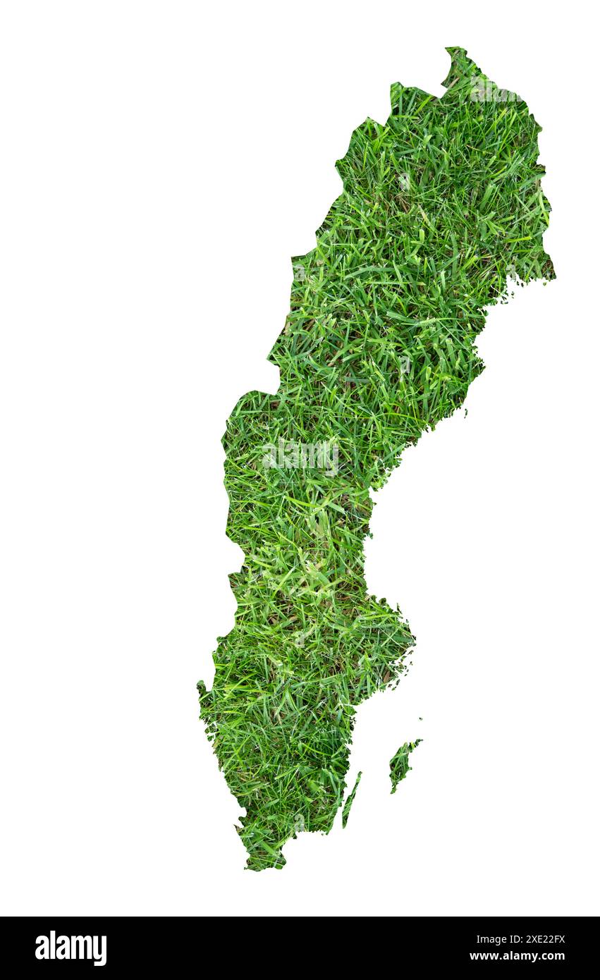 Map of Sweden showing the country as a grass football field Stock Photo ...
