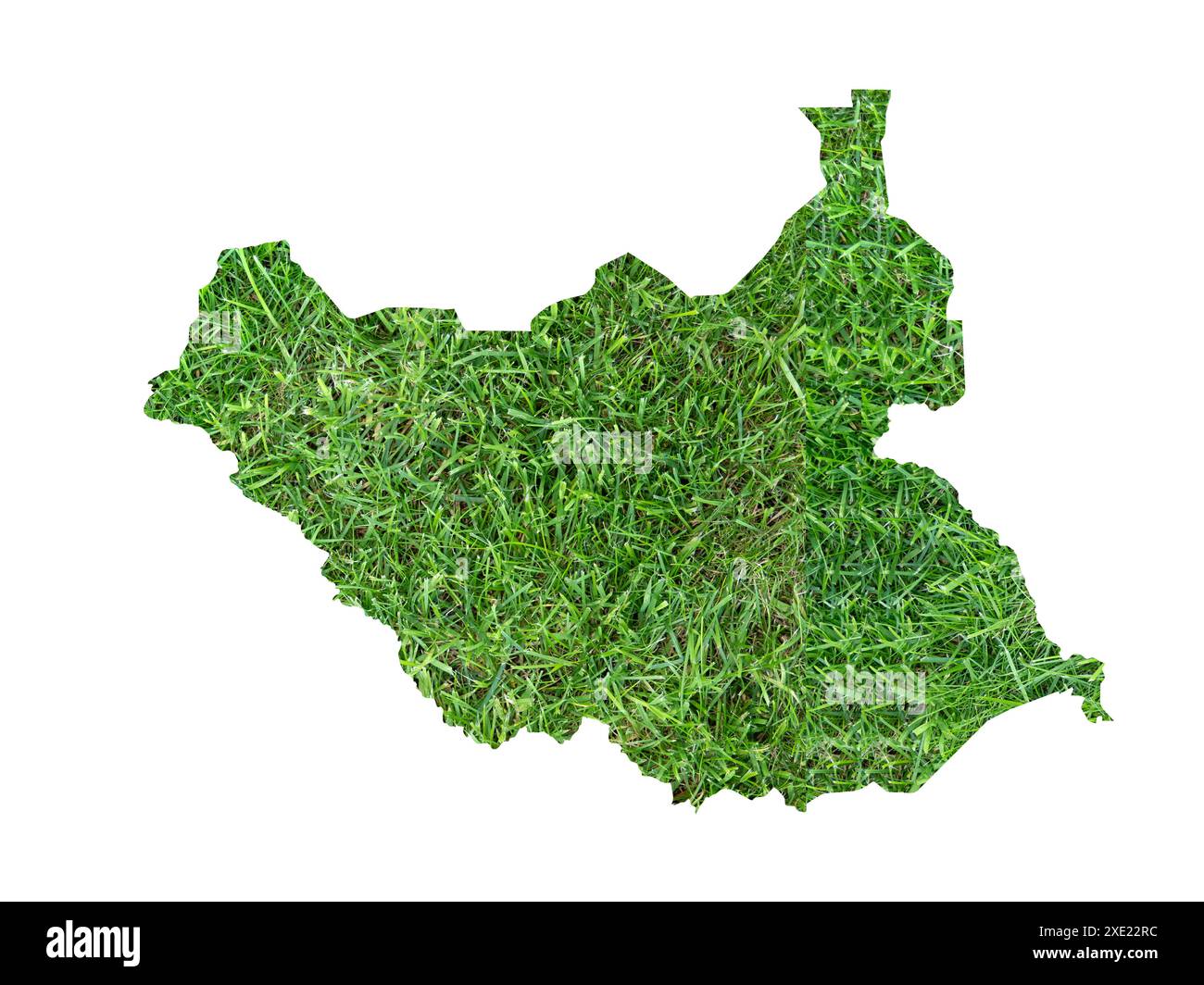 Map of South Sudan showing the country as a grass football field Stock ...