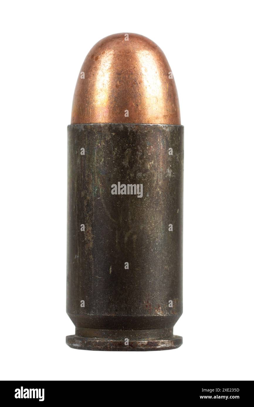.45 ACP ammunition cartridge isolated on white background Stock Photo ...