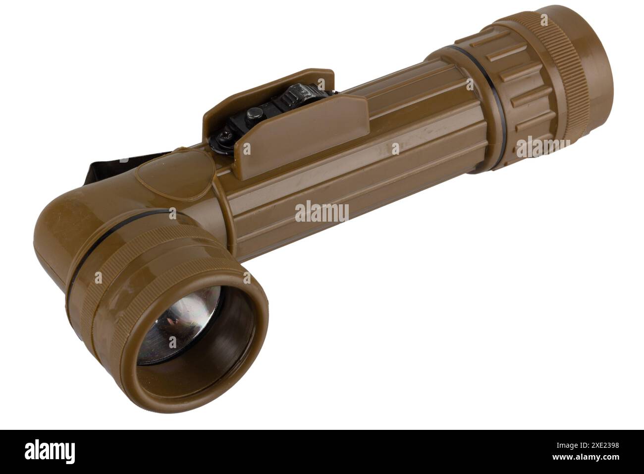 vintage military style flashlight isolated on white background Stock ...