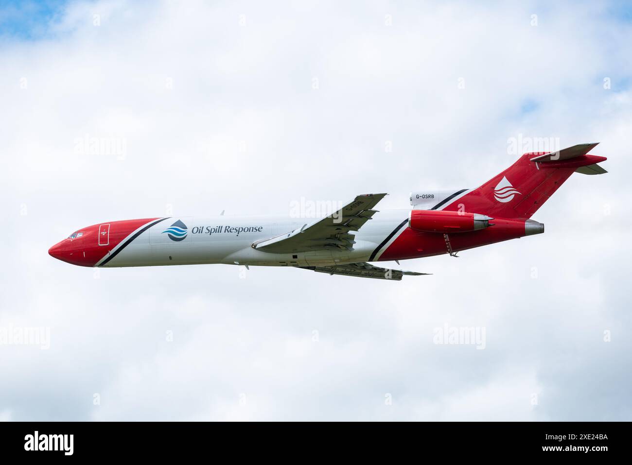 Oil Spill Response Boeing 727 G-OSRB flying at the Sywell Airshow 2024 ...