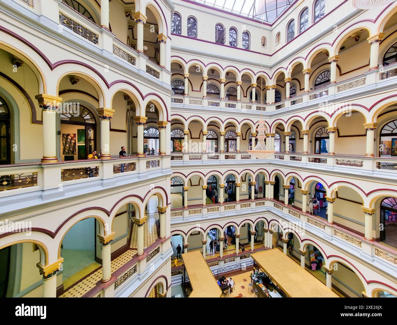 Colombia, Medellin, arched interior patio of the national palace Stock ...