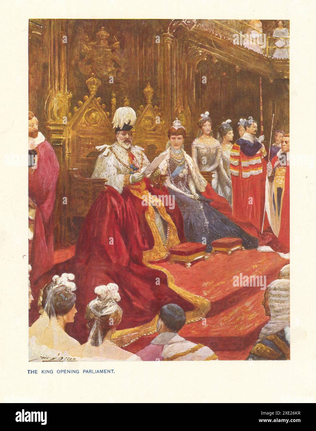 King Edward VII opening Parliament. London. 1910 Stock Photo - Alamy