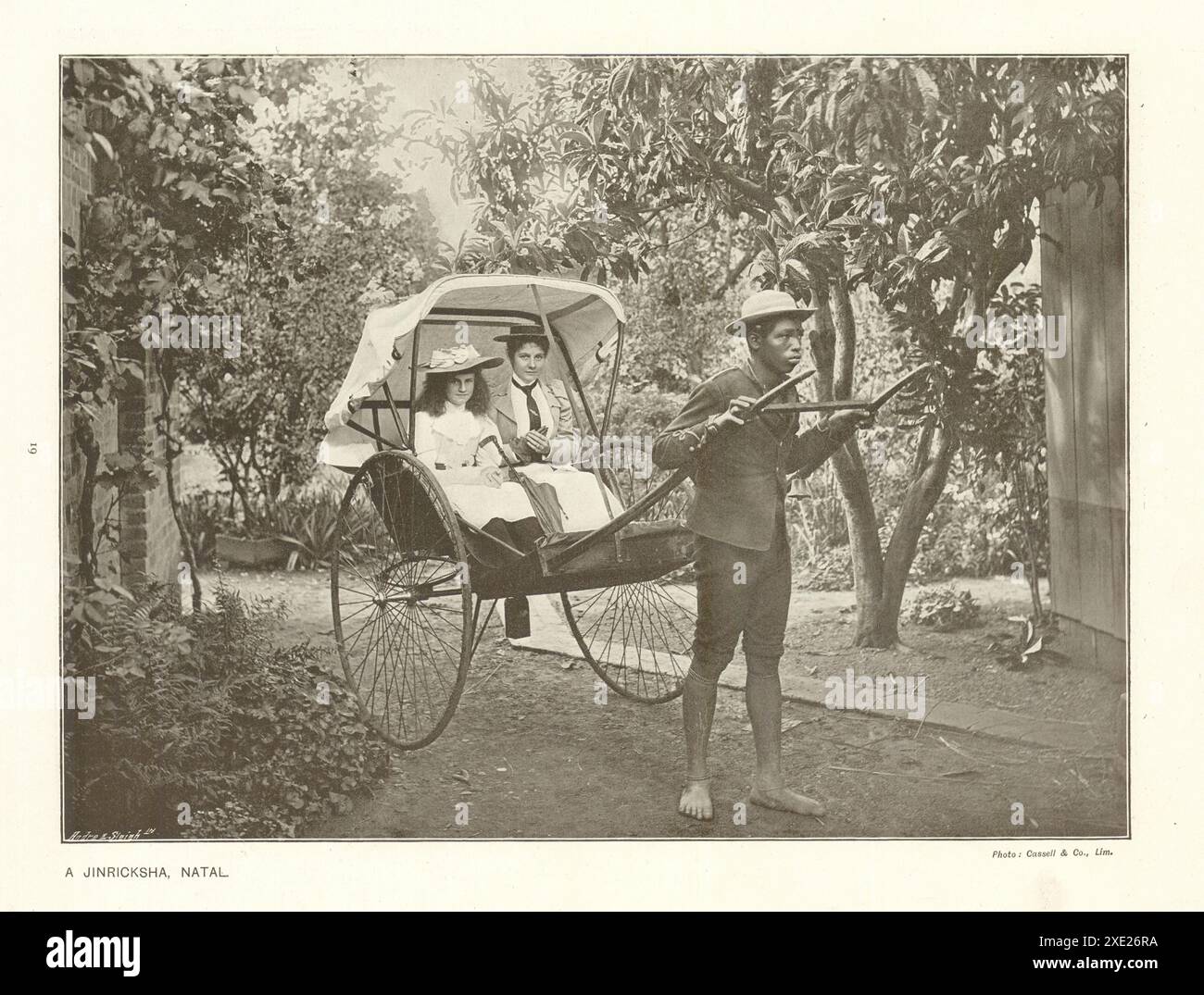 A jinricksha (rickshaw), Natal South Africa. 1910 Stock Photo - Alamy