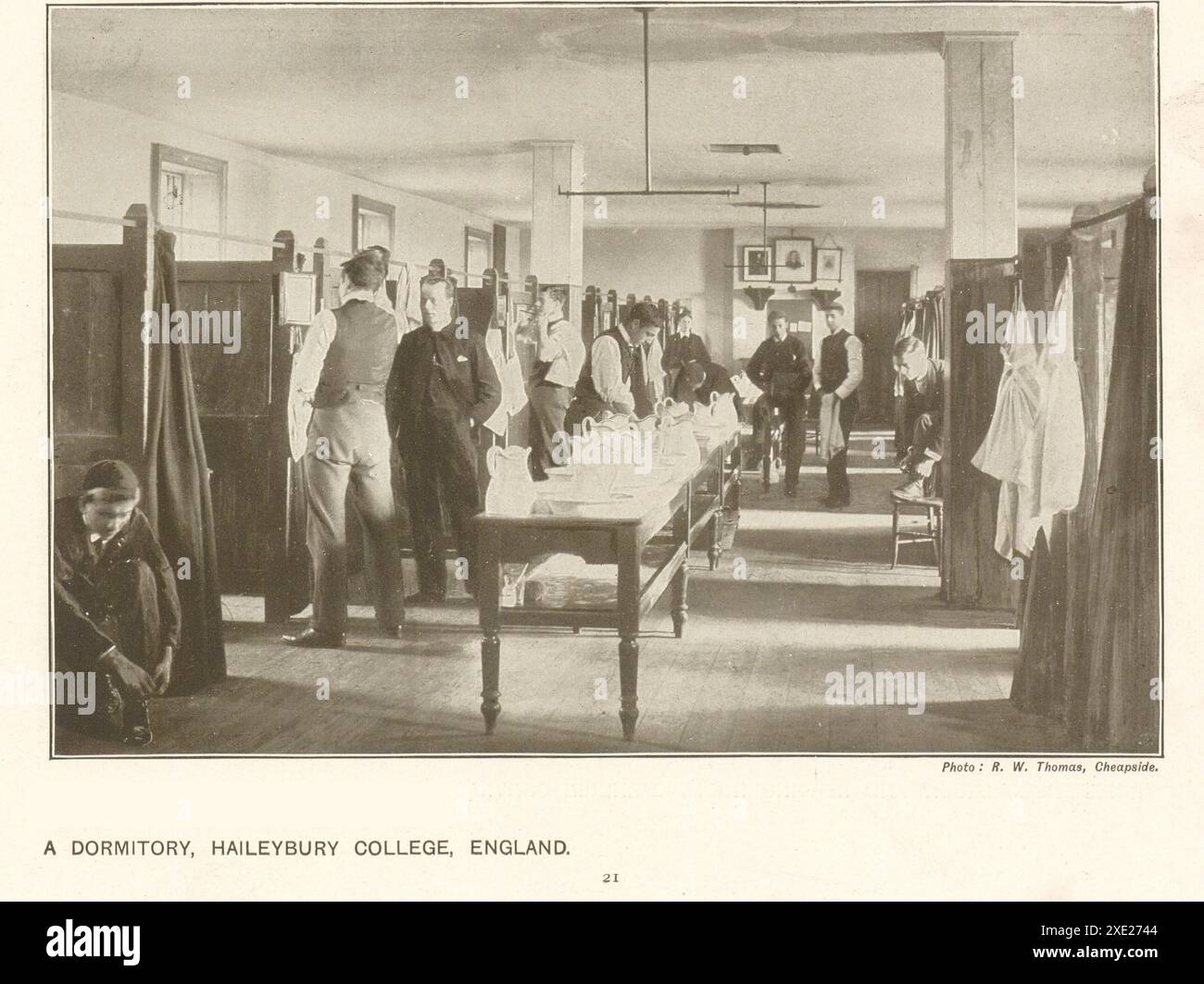 A dormitory, Haileybury College, England. Hertfordshire. 1910 Stock ...