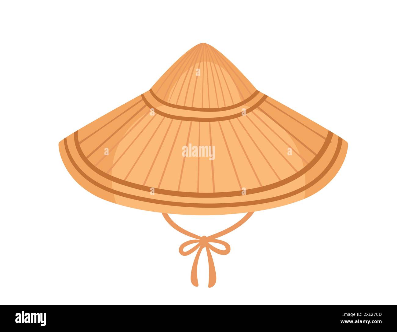Traditional Asian conical straw hat vector illustration isolated on a ...