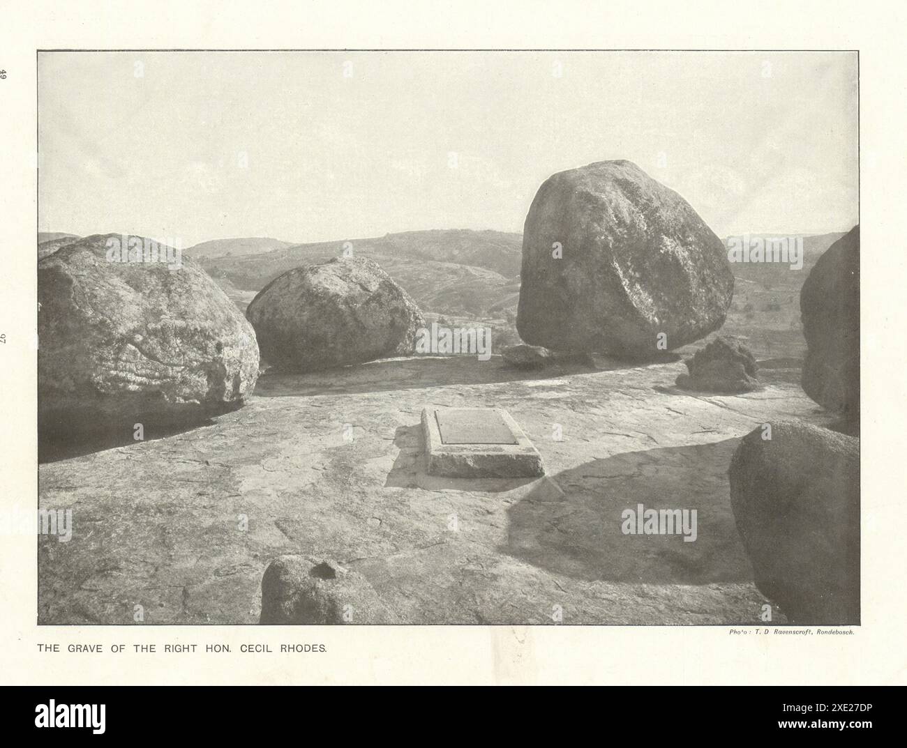 The grave of the Right Hon. Cecil Rhodes. Zimbabwe. 1910 Stock Photo ...
