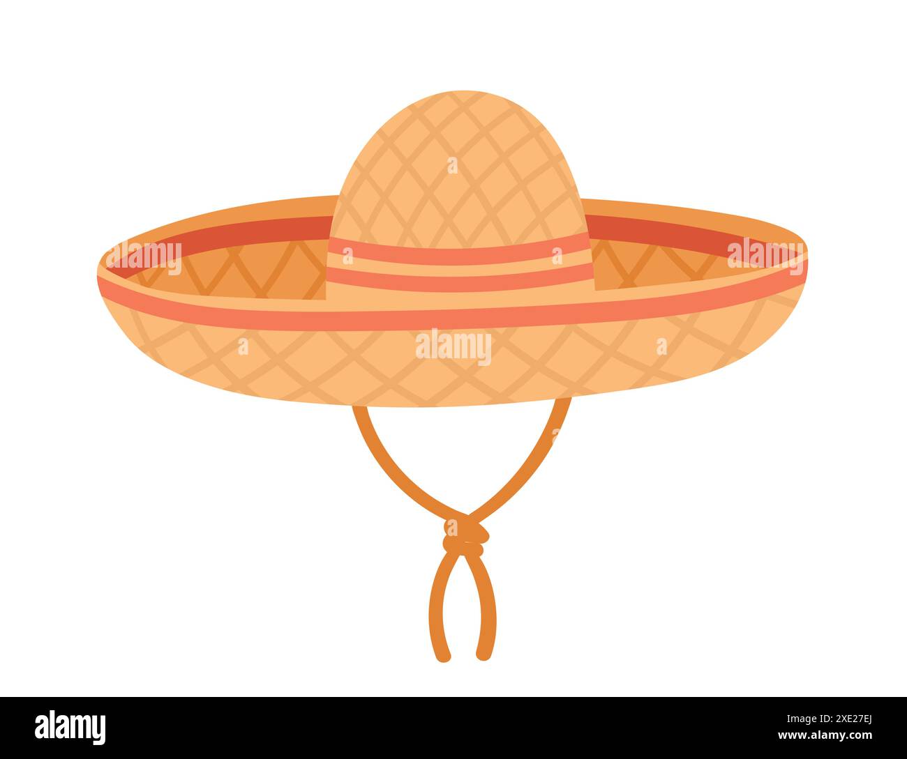 Traditional Mexican sombrero straw hat vector illustration isolated on ...