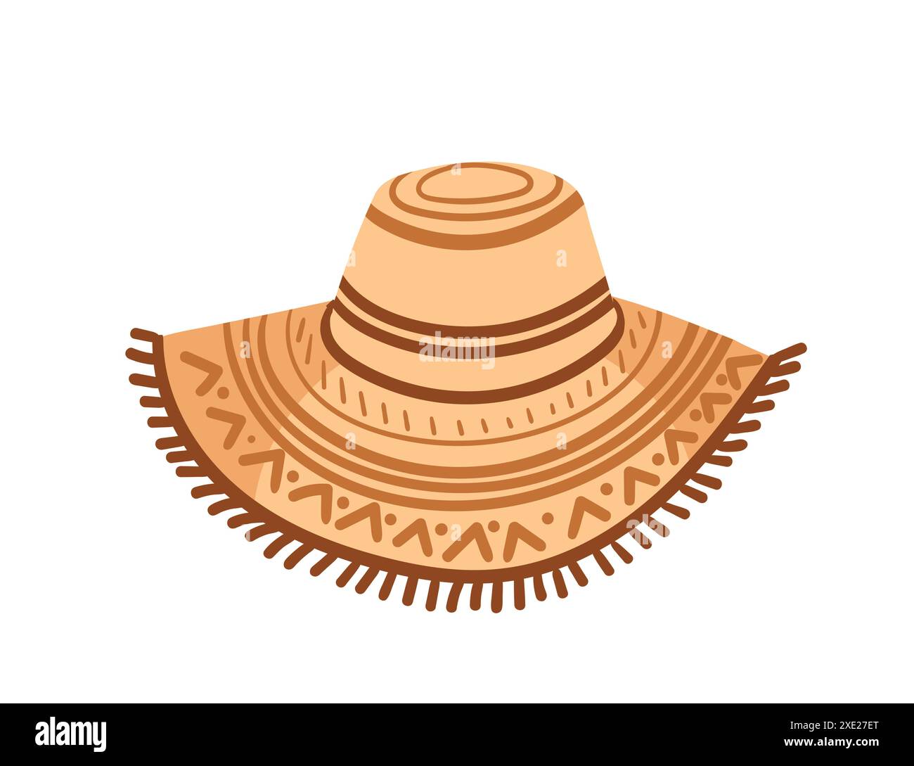 Traditional American straw hat vector illustration isolated on a white ...