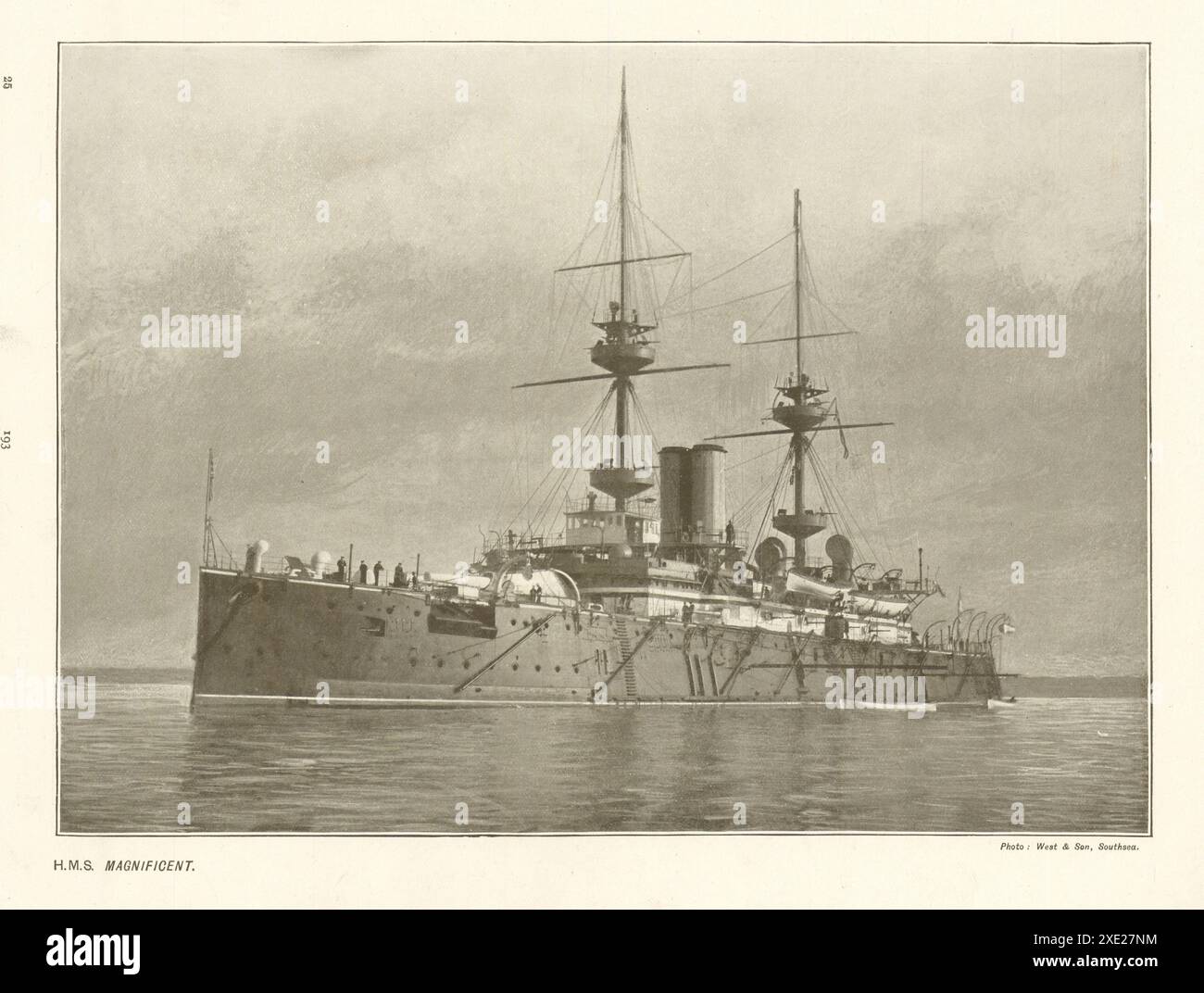 H.M.S. Magnificent. Hampshire. 1910 Stock Photo - Alamy