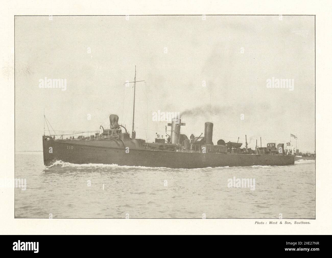 Torpedo boat no. 110. Hampshire. 1910 Stock Photo - Alamy