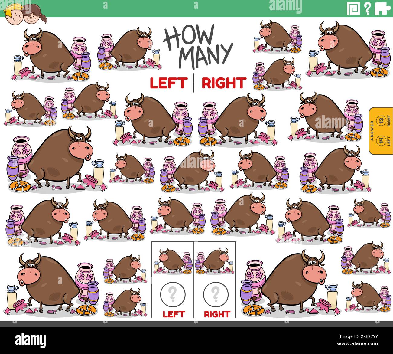 Bull in a china shop cartoon hi-res stock photography and images - Alamy