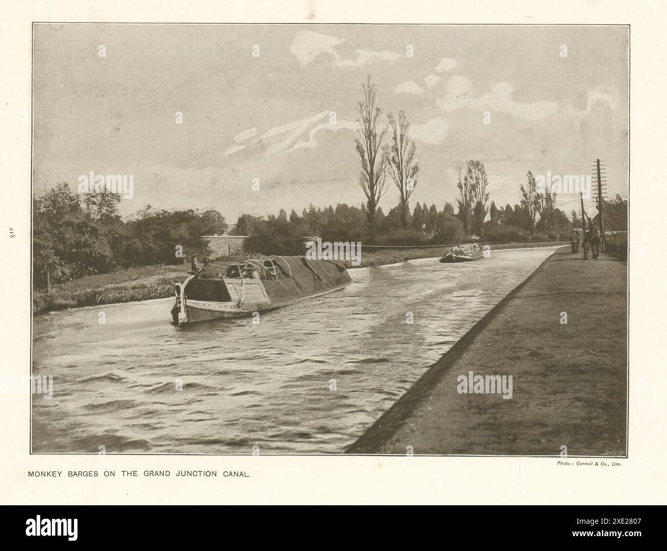 Monkey barges on the Grand Junction Canal. England. 1910 Stock Photo ...