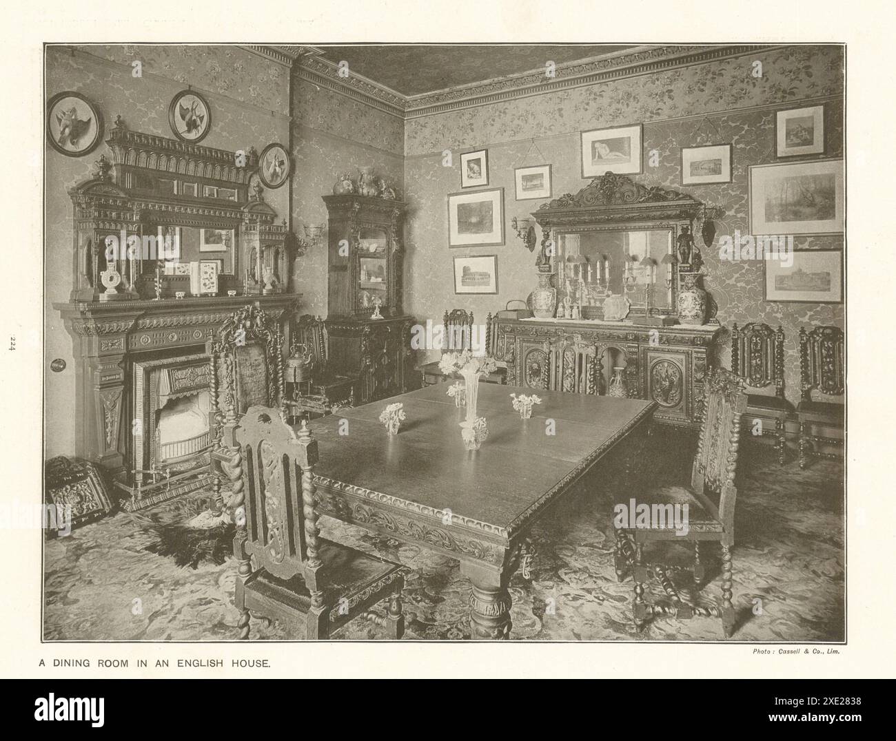 A dining room in an English house. England. 1910 Stock Photo - Alamy