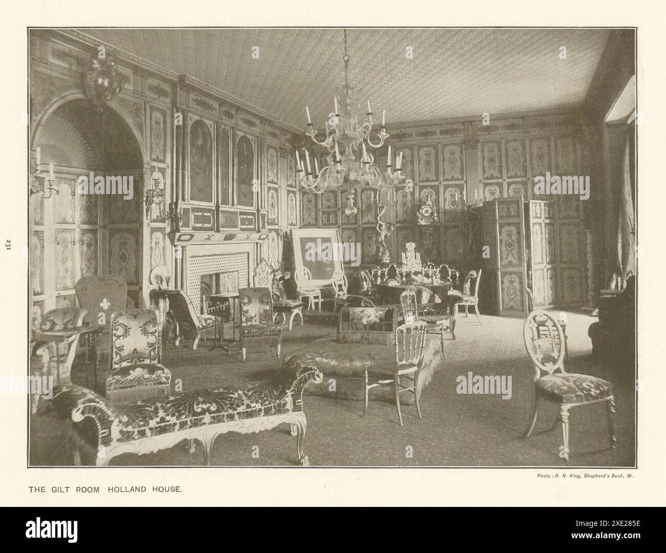 The Gilt Room, Holland House. London. 1910 Stock Photo - Alamy