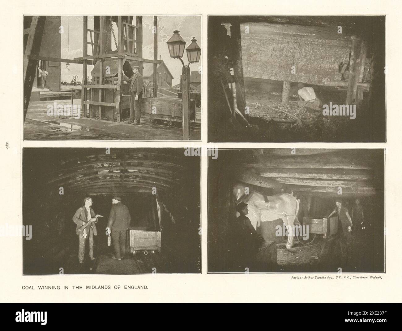 Coal winning (mining) in the Midlands of England. 1910 Stock Photo - Alamy