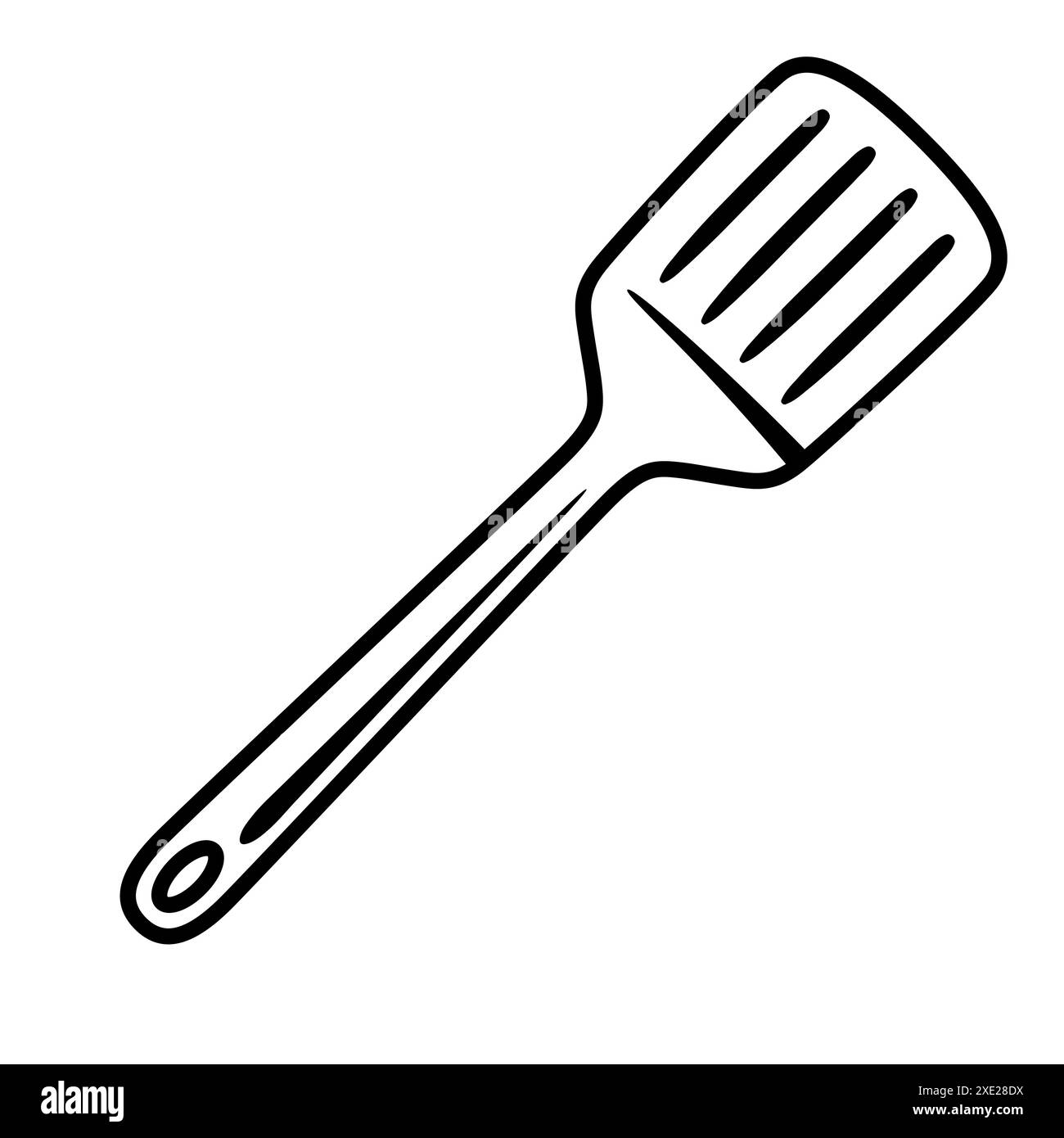 Illustration of cooking spatula. Stylized kitchen and restaurant ...