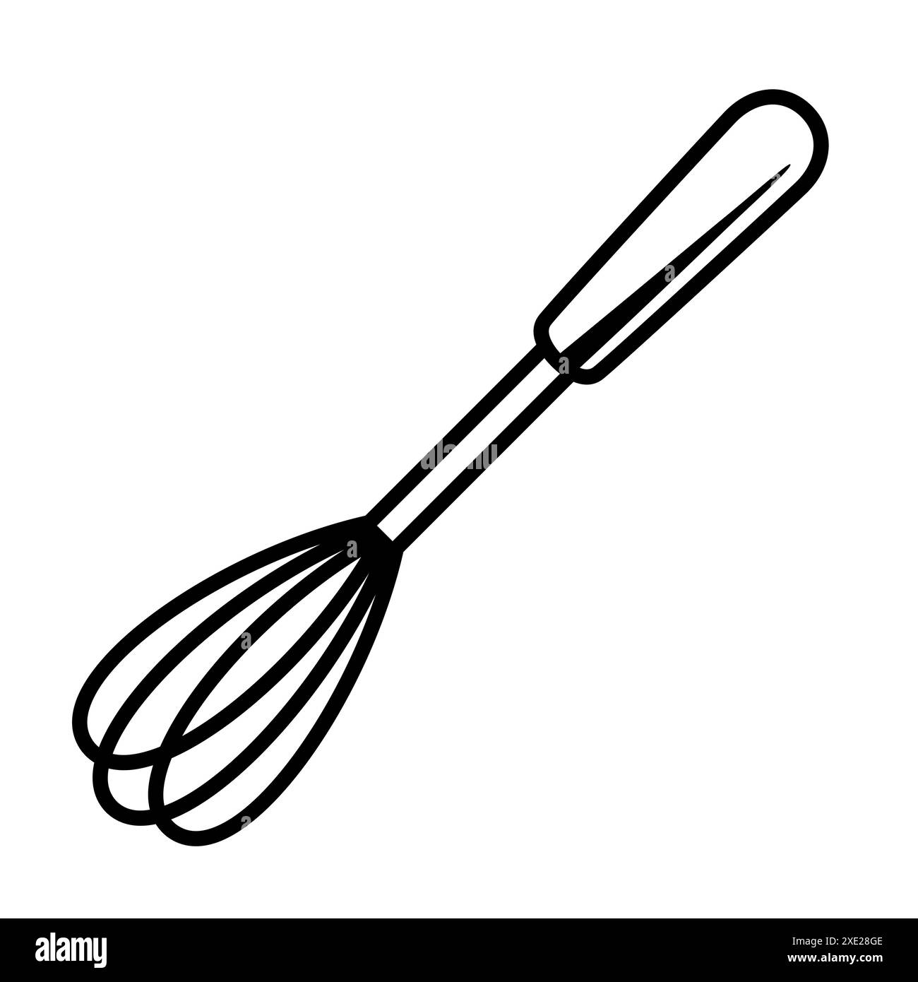 Illustration of cooking whisk. Stylized kitchen and restaurant utensil ...