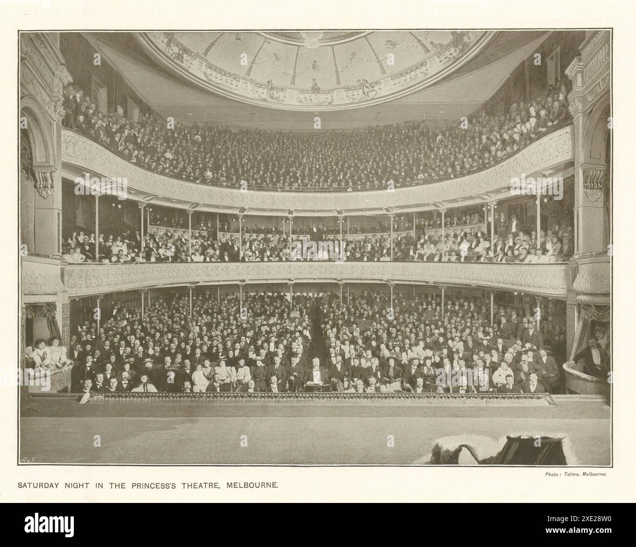 Saturday night in the Princess's Theatre, Melbourne. 1910 Stock Photo ...