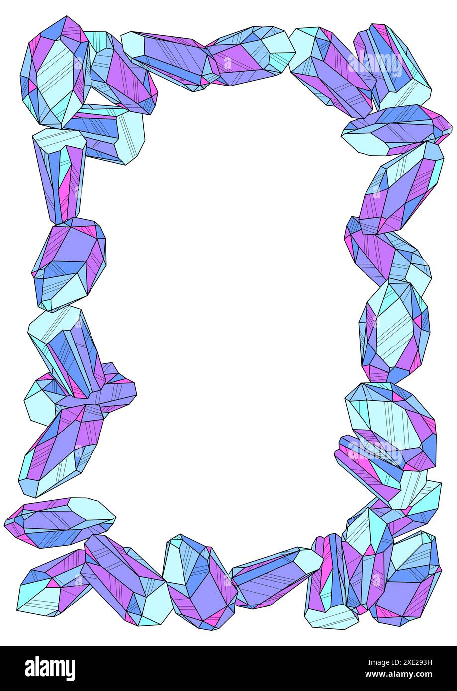 Frame with crystals. Jewelry precious or semiprecious gem stones Stock ...