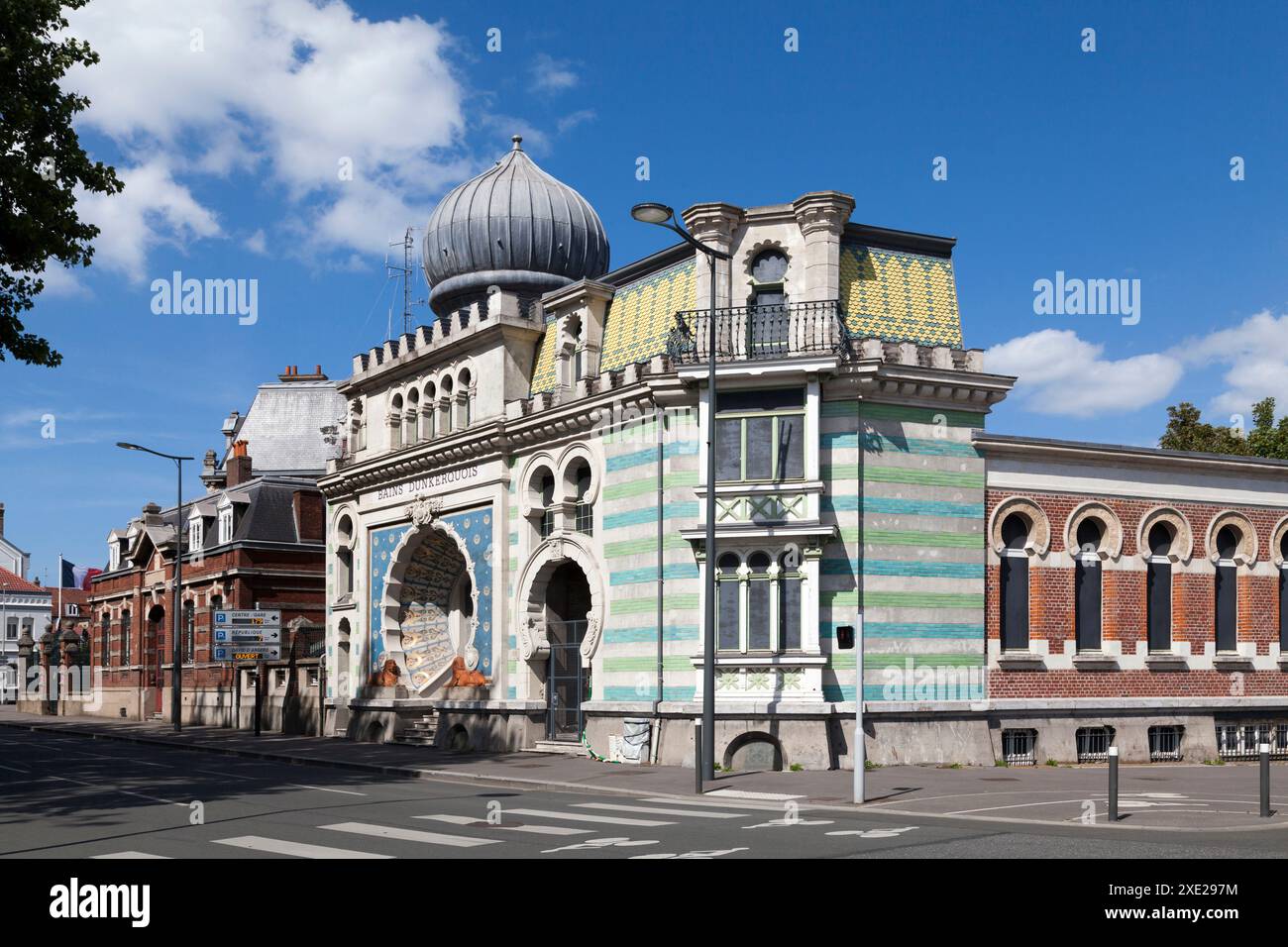 Built in 1895, the “Bains Dunkerquois” building with its decorated ...