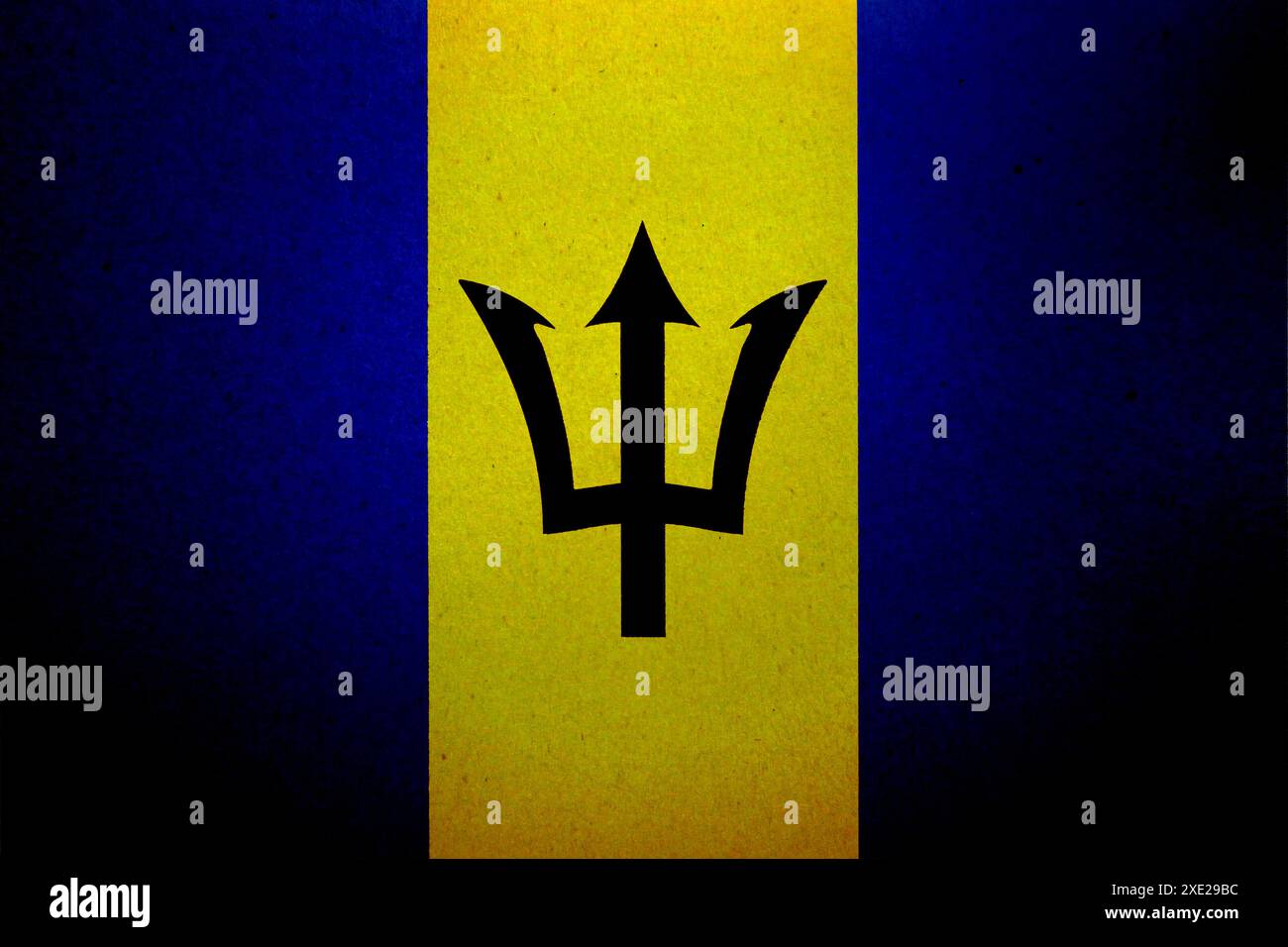 Flag of Barbados printed on a paper sheet Stock Photo - Alamy