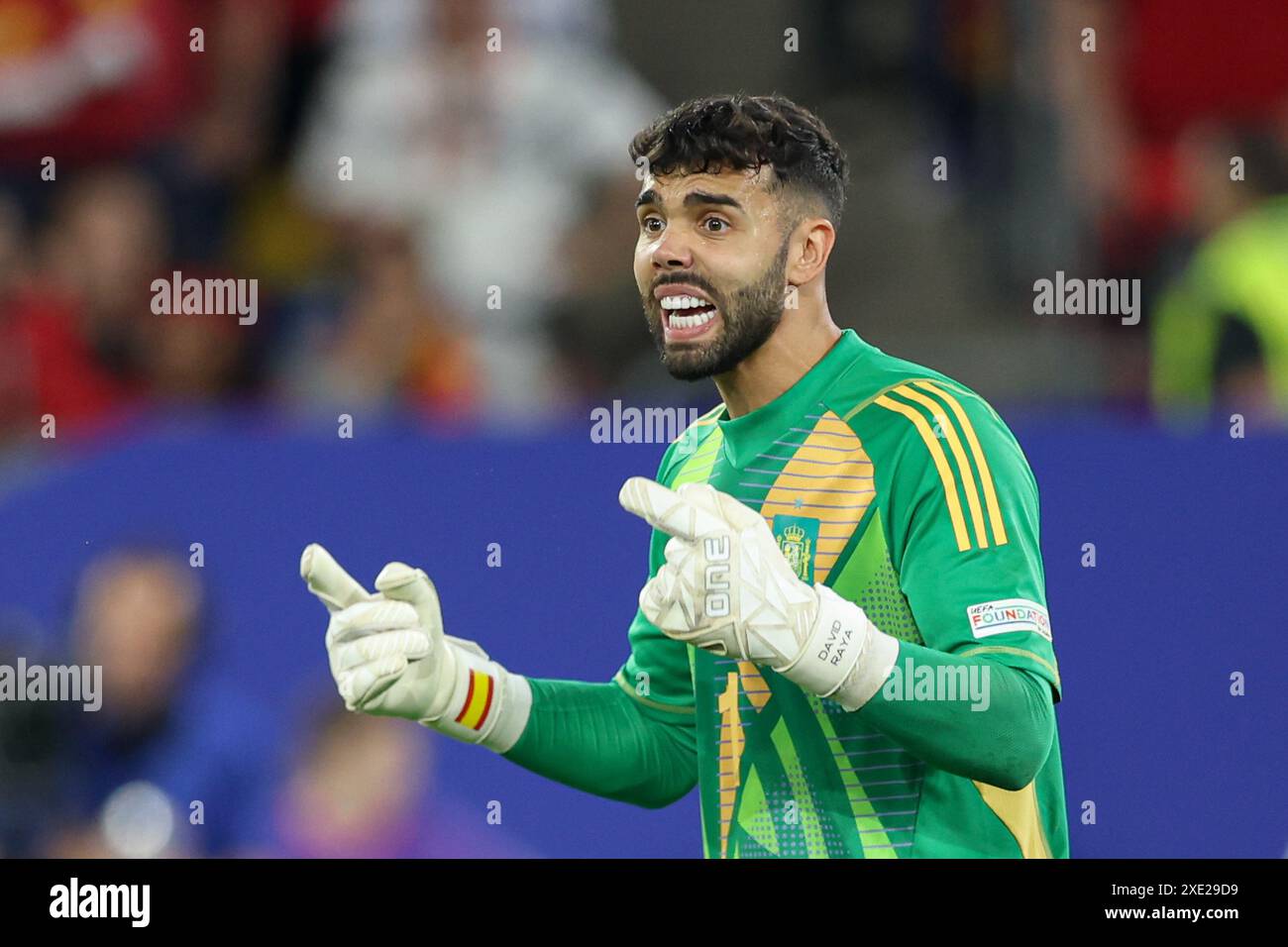 David Raya of Spain seen in action during the UEFA EURO 2024 match ...
