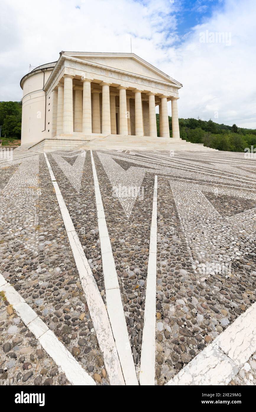 Possagno, Italy. Temple of Antonio Canova with classical colonnade and ...