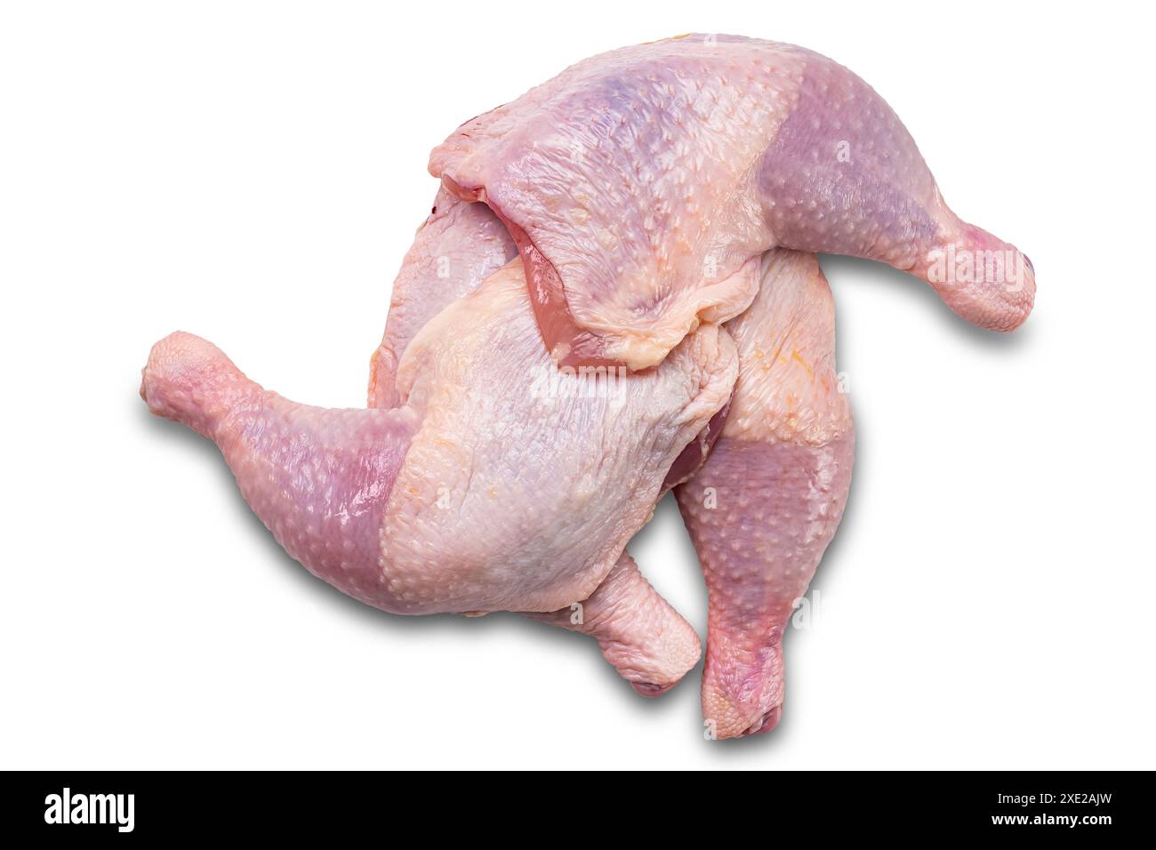 Top view pile of fresh raw chicken legs isolated on white background ...