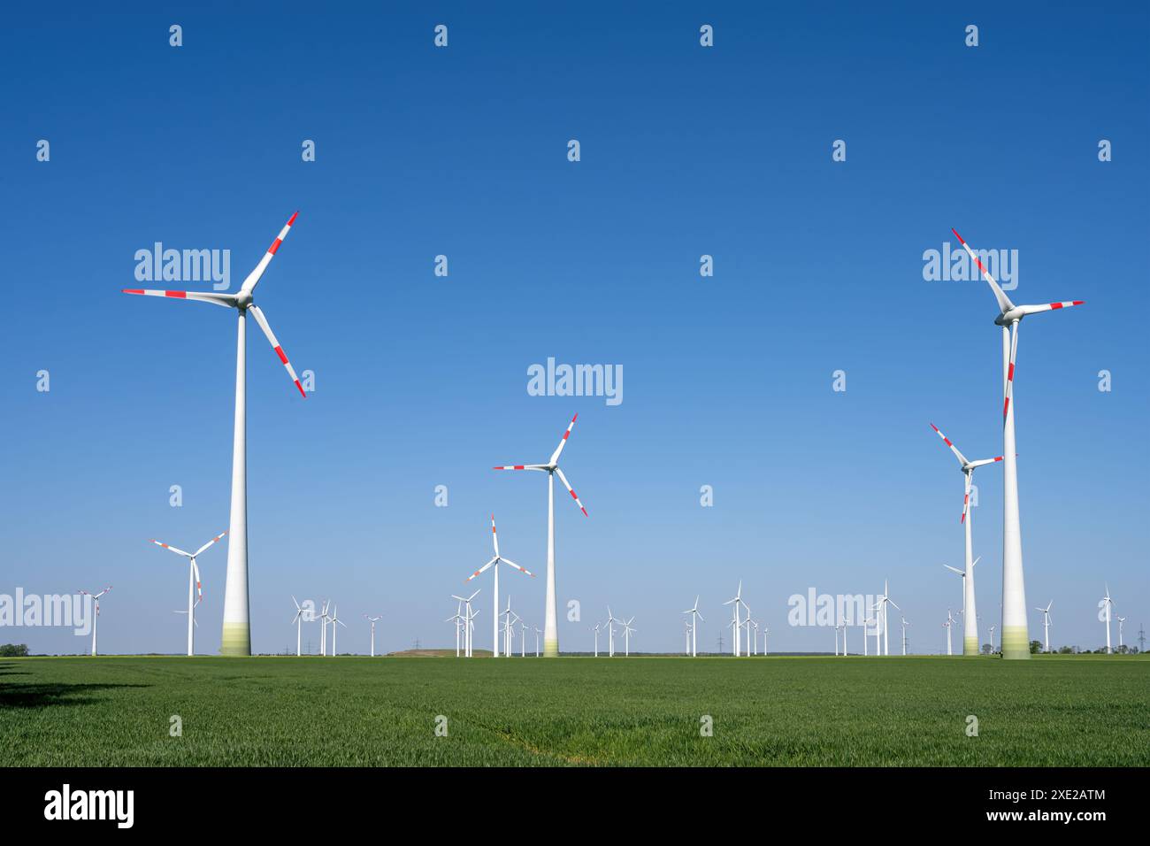 Big wind farm with many turbines seen in Germany Stock Photo - Alamy