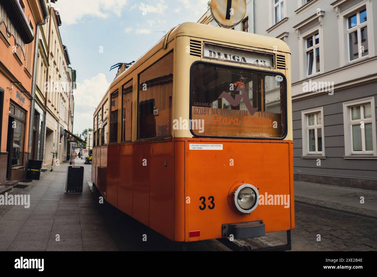 Bydgoszcz, Poland August 2022. Famous tram in Deluge street View of ...