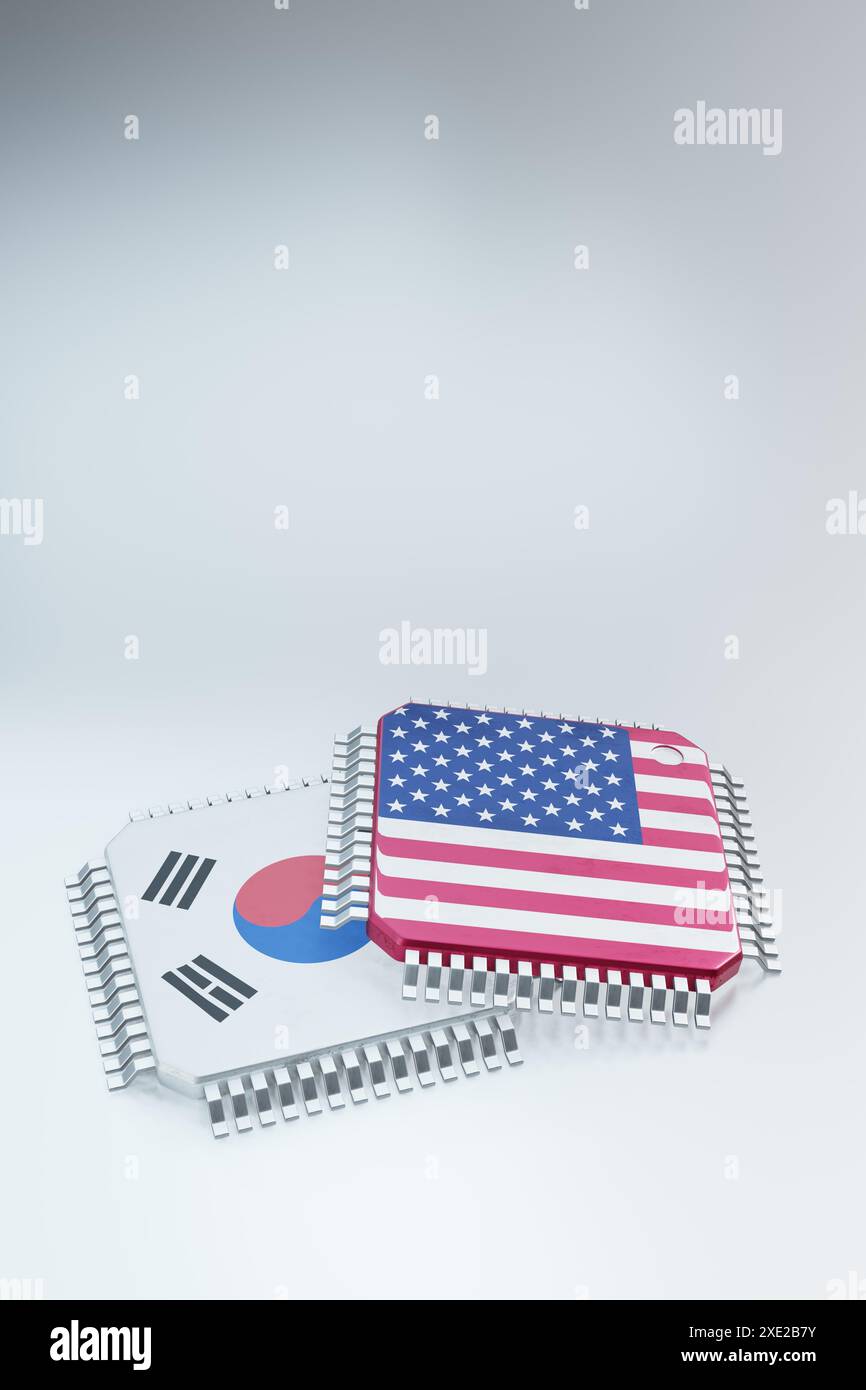 3d render of microchip or semiconductor chip in countries flag, for ...
