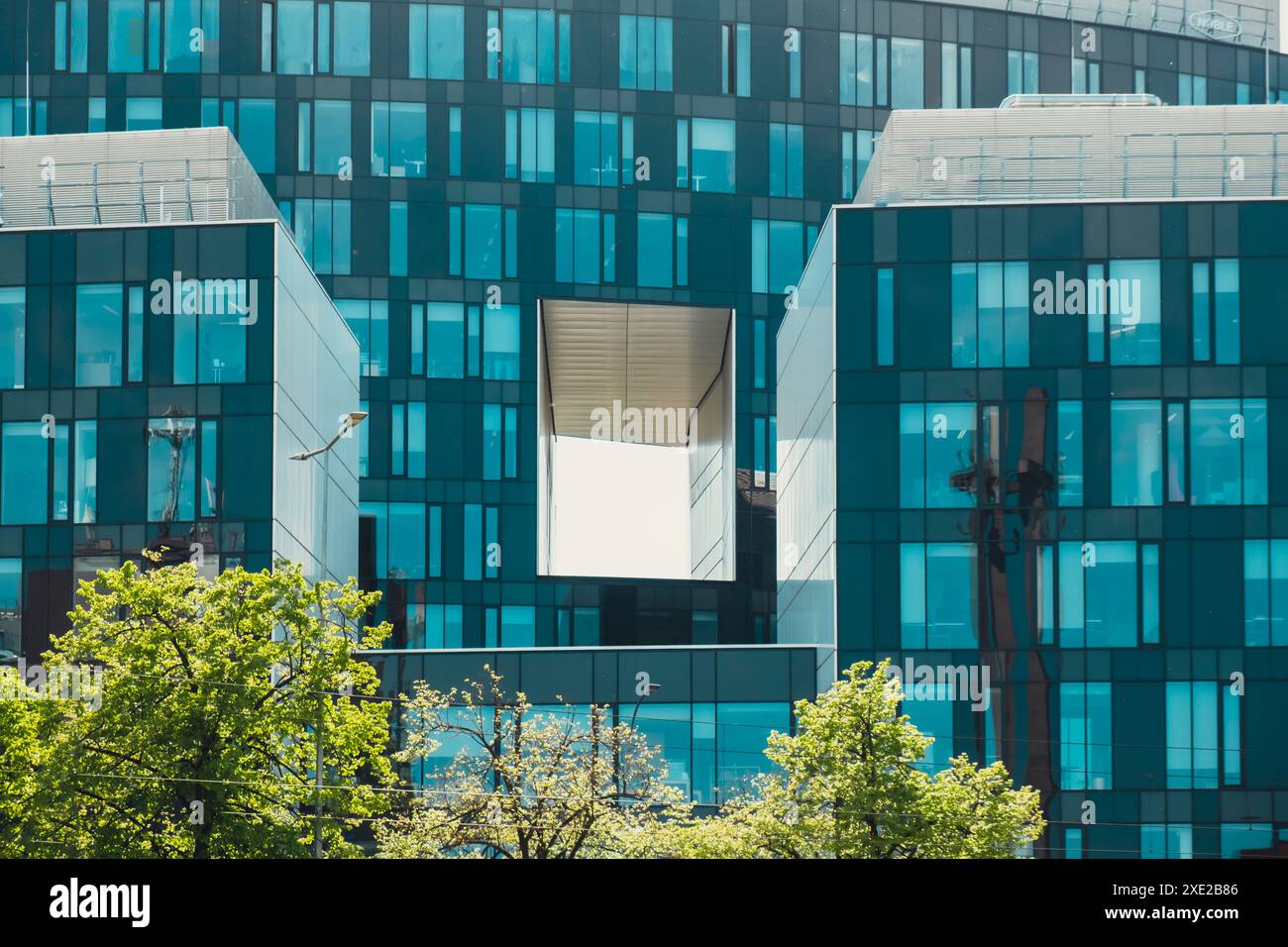Modern glass commercial exterior of office building architecture ...