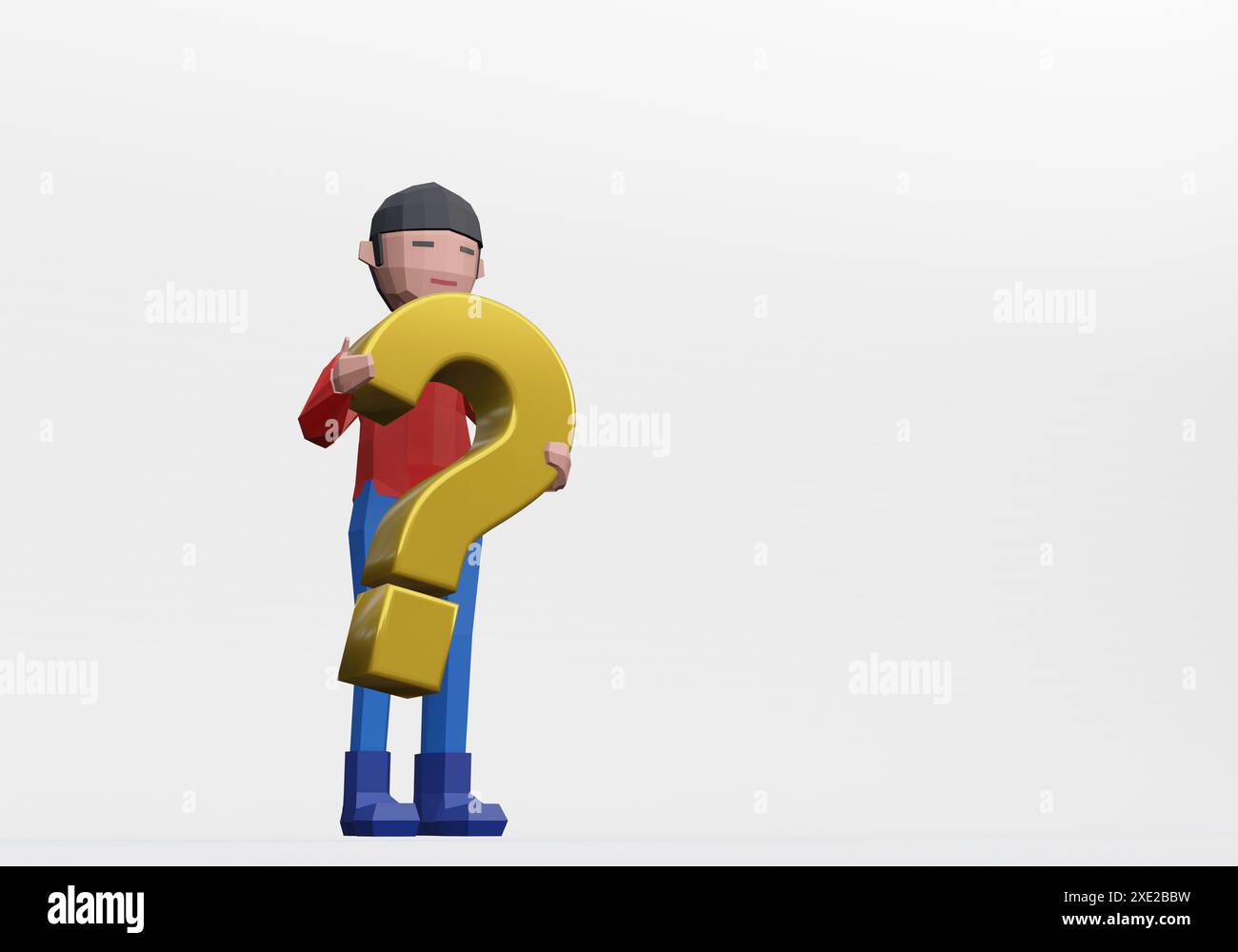 3d render of dummy holding a question mark Stock Photo - Alamy