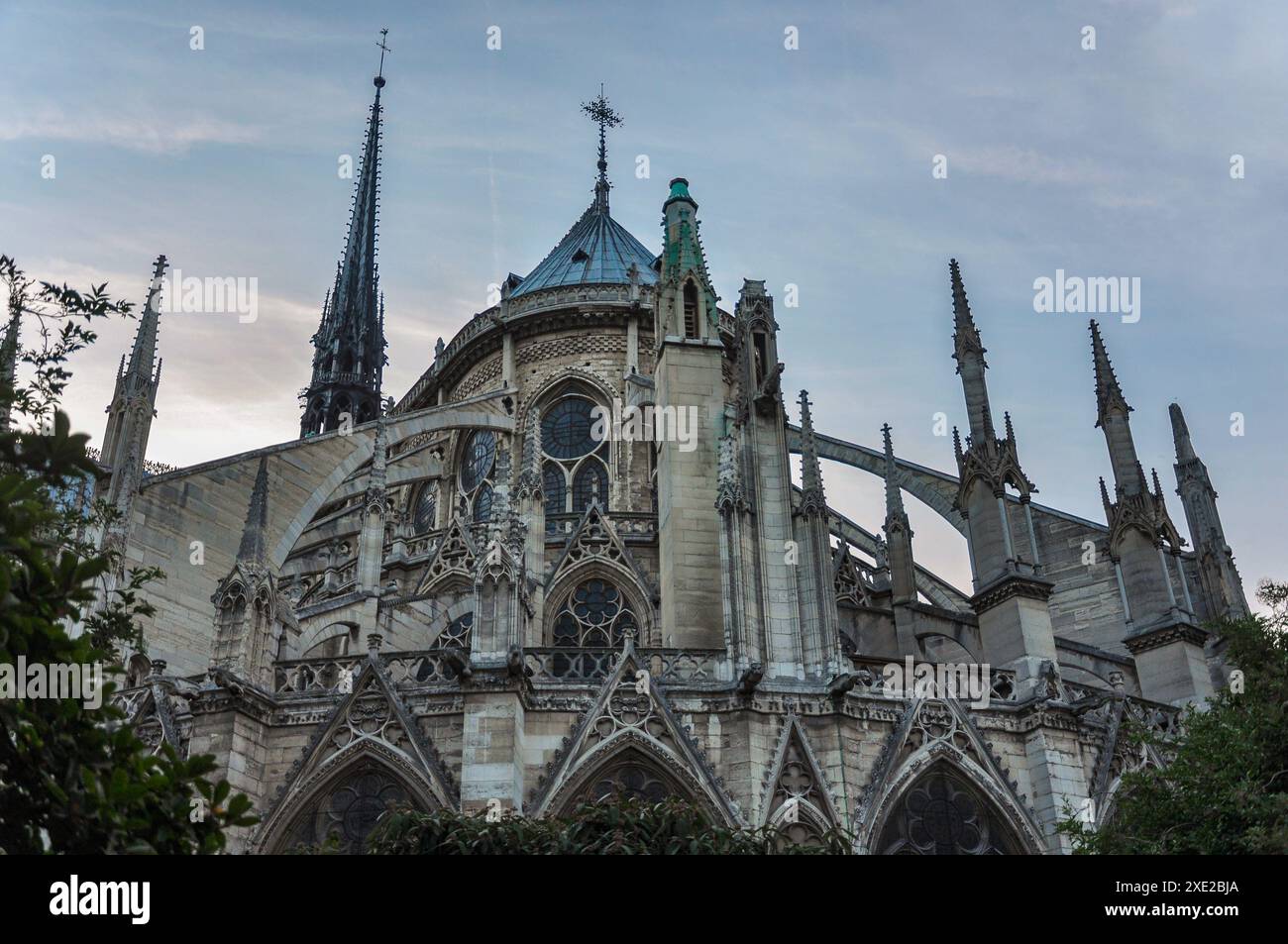 Façade of Notre Dame de Paris with the old Viollet-le-Duc spire, before ...