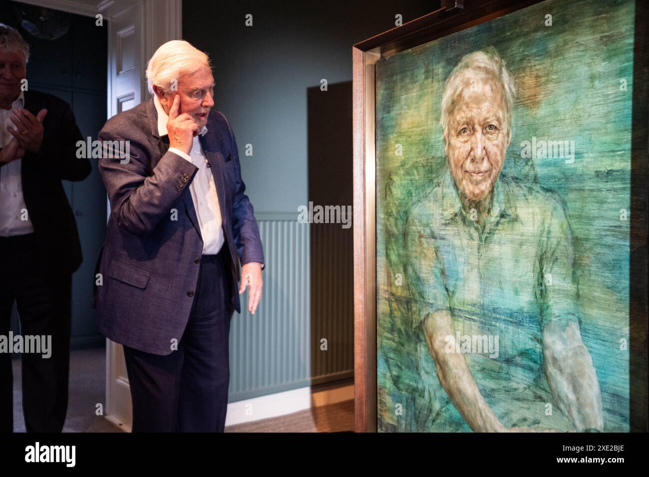 Sir David Attenborough during the unveiling of a portrait of the ...