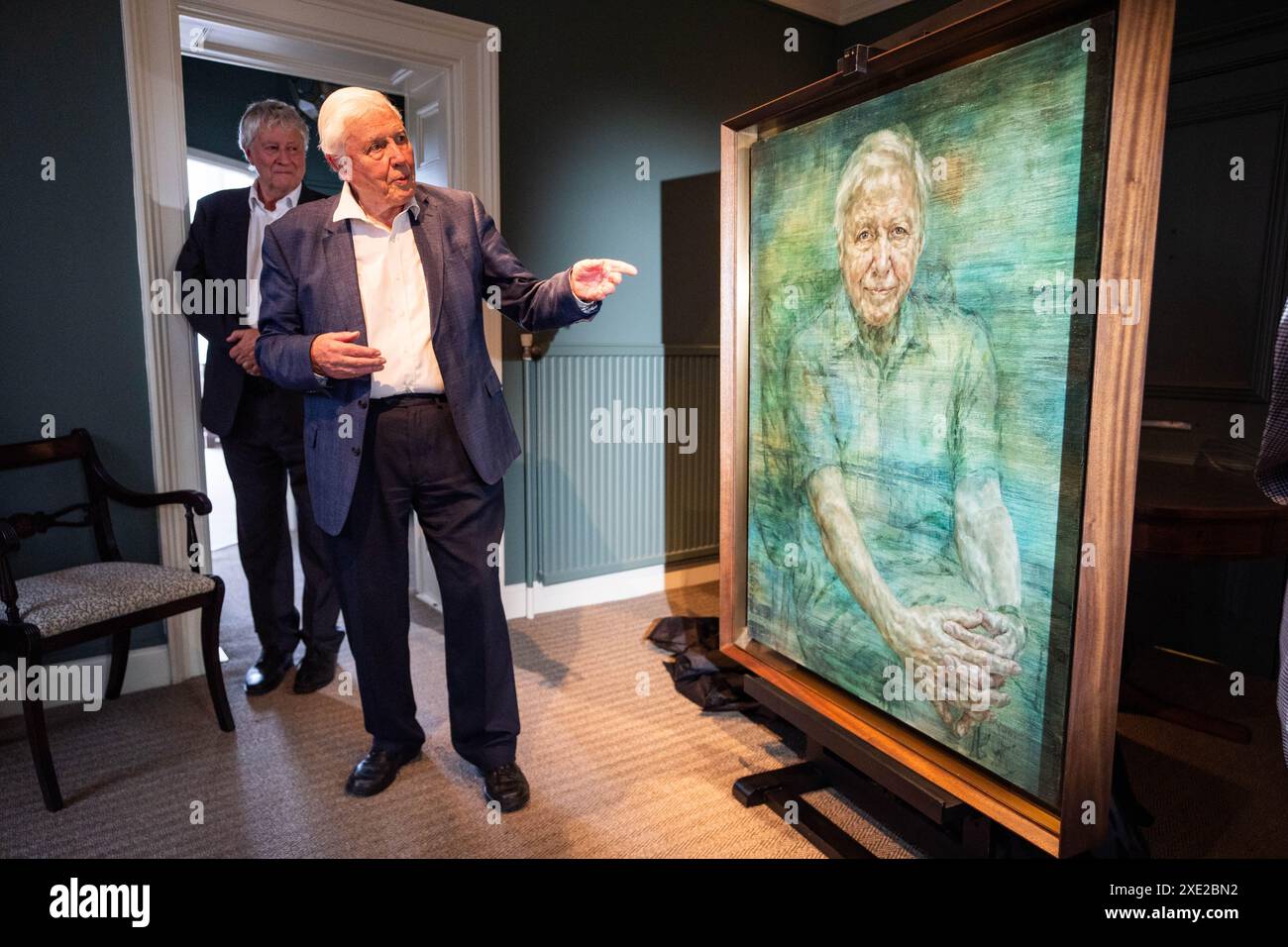 Sir David Attenborough during the unveiling of a portrait of the ...