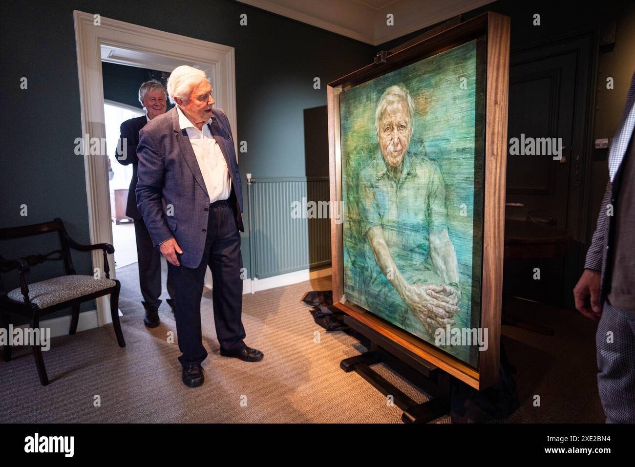 Sir David Attenborough during the unveiling of a portrait of the ...