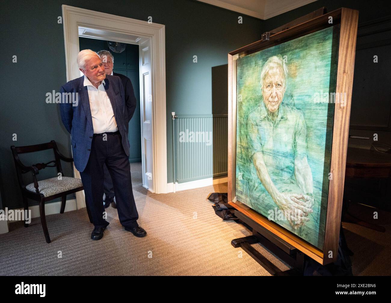 Sir David Attenborough during the unveiling of a portrait of the ...