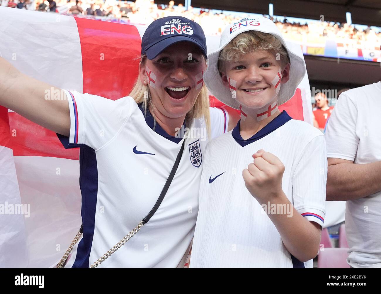 England fans in the stands ahead of the UEFA Euro 2024 Group C match at ...