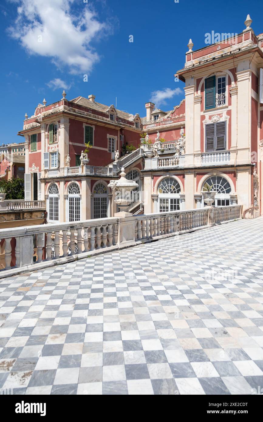 Genoa, Italy - Royal Palace - Palazzo Reale - exterior with blue sky ...