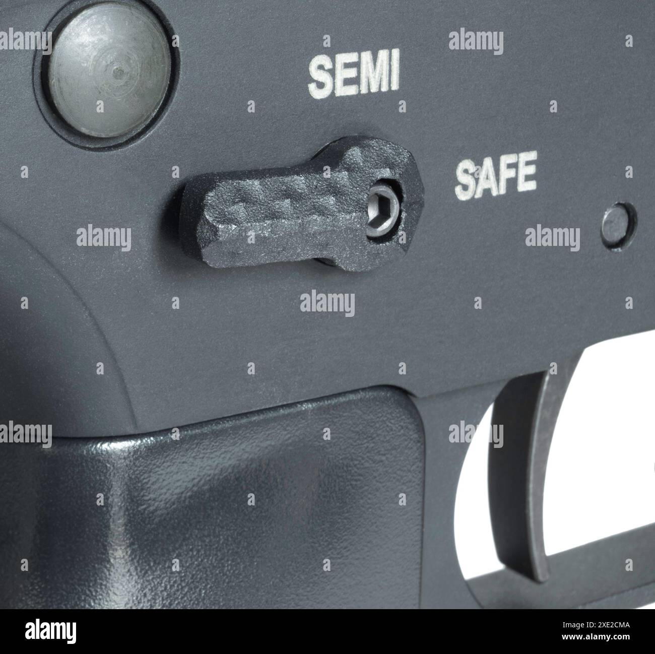 Safety on the right side of an AR-15 receiver for ambidextrous use set ...