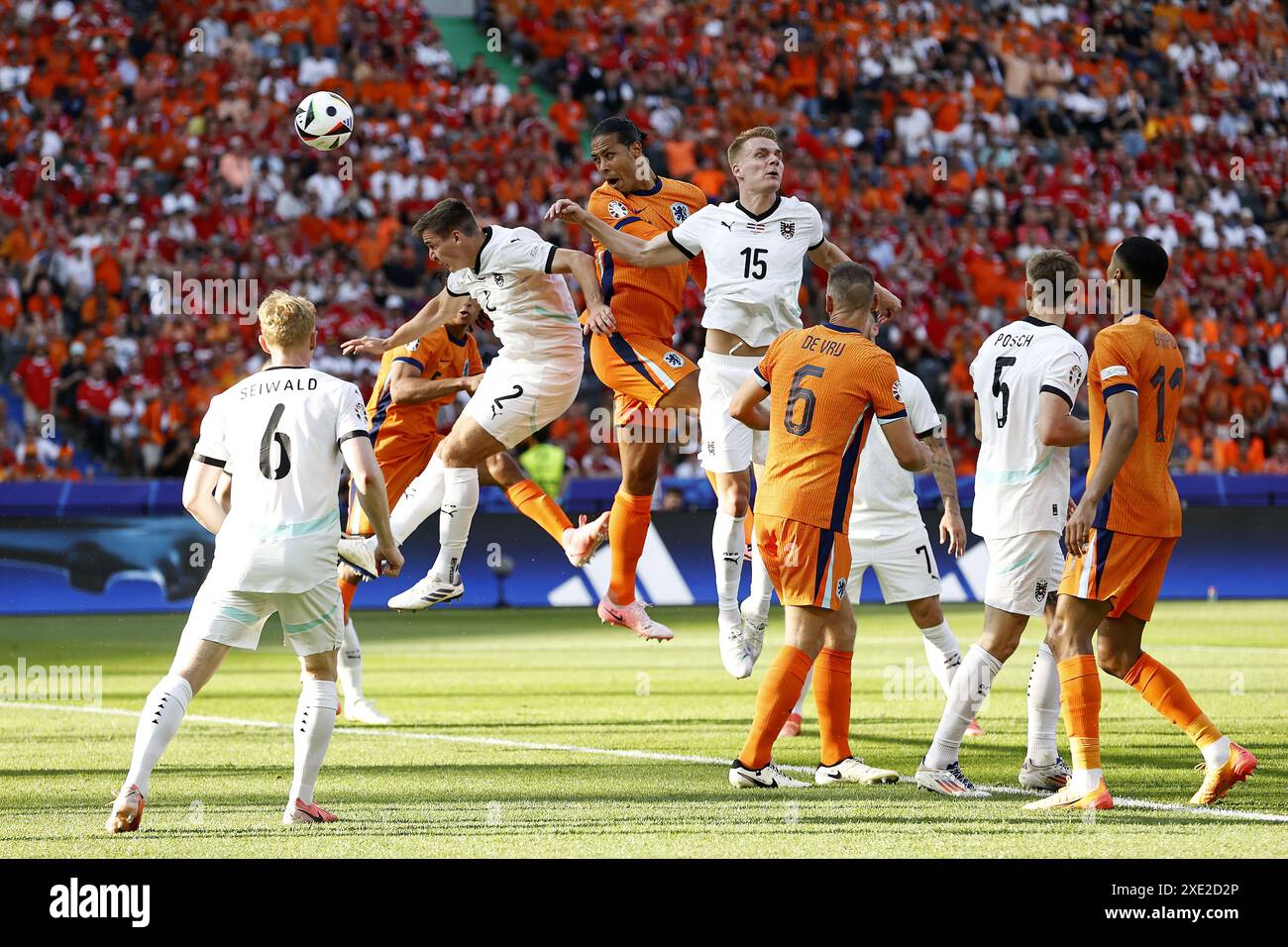 Berlin, Germany June 25, 2024. (l-r) Nicolas Seiwald of Austria, Nathan ...