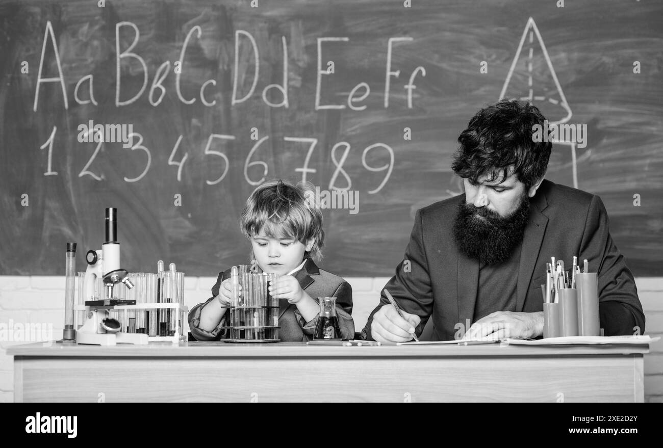 Happy teachers day. Knowledge day. Basic level chemistry knowledge ...