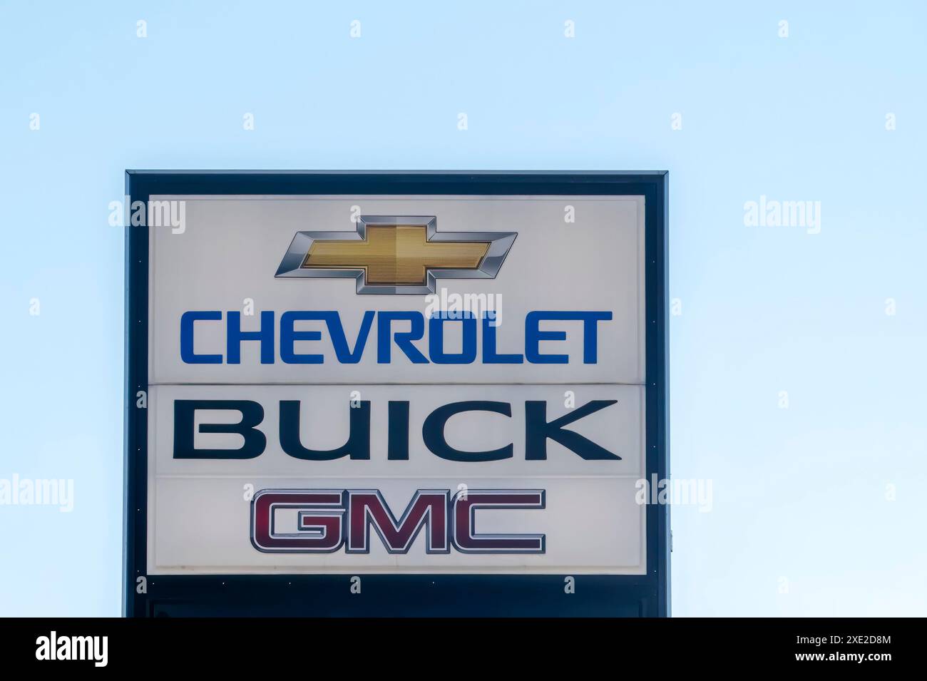 Calgary, Alberta, Canada. Sep `16, 2023. A Chevrolet sign proudly ...