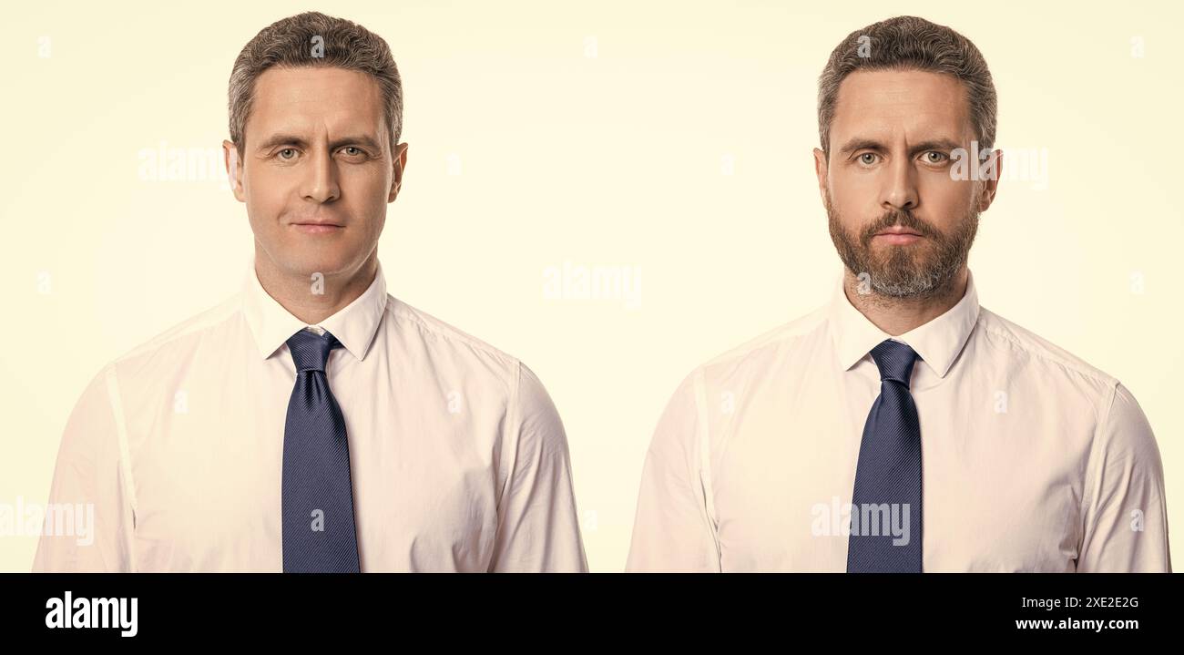 photo before and after. man face stubble collage before and after ...