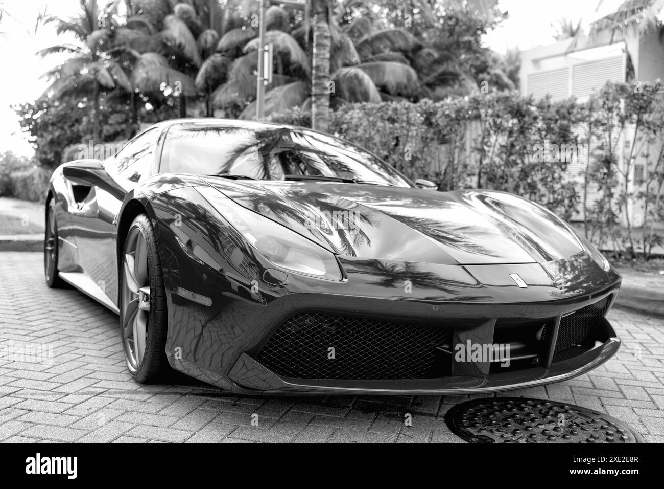 Miami Beach, Florida USA - April 18, 2021: red Ferrari 488 GTB car ...
