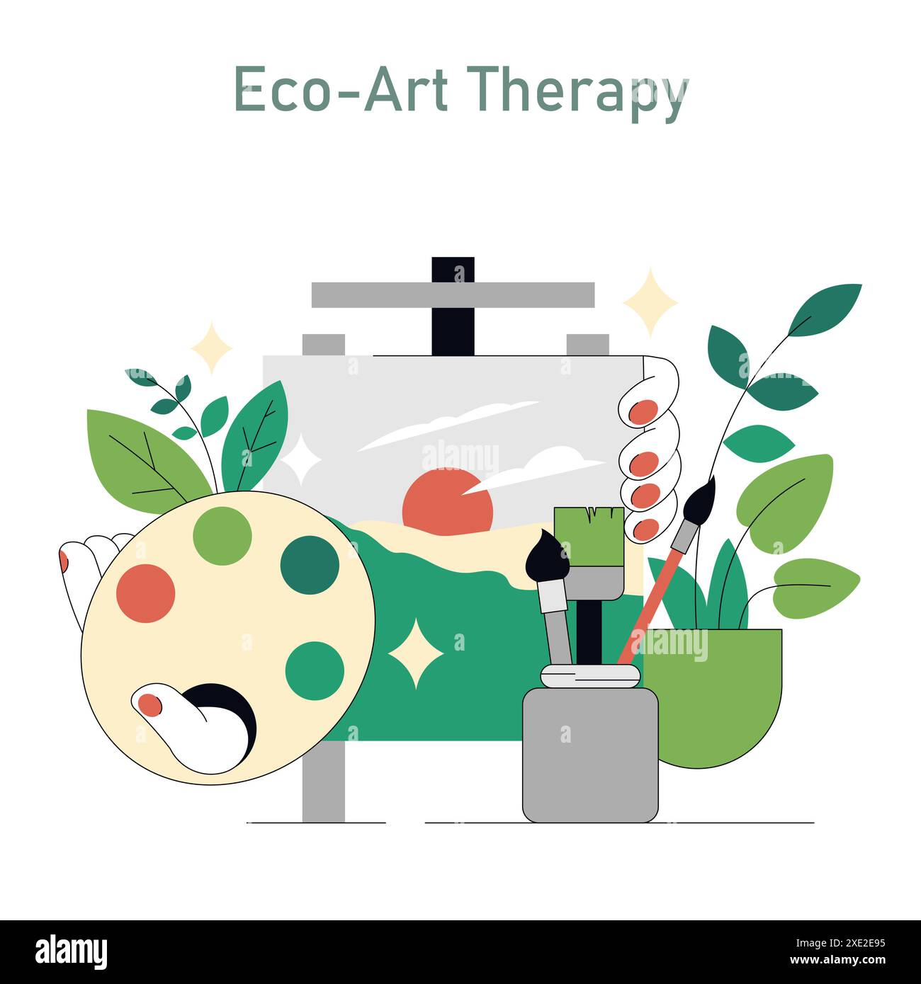 Eco-Art Therapy concept. Combining creativity with nature for emotional ...