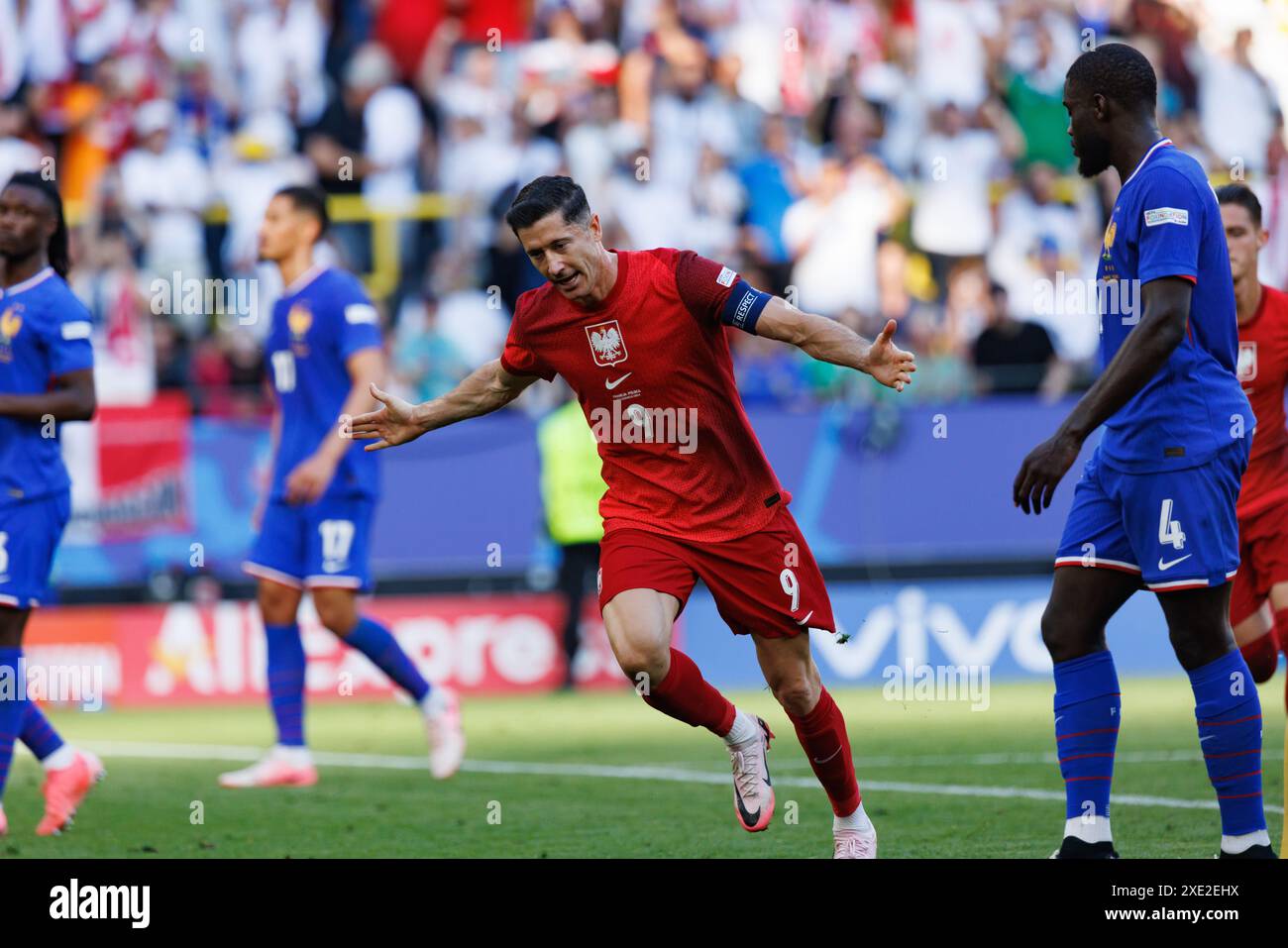 Robert Lewandowski seen celebrating after scoring goal during UEFA Euro ...