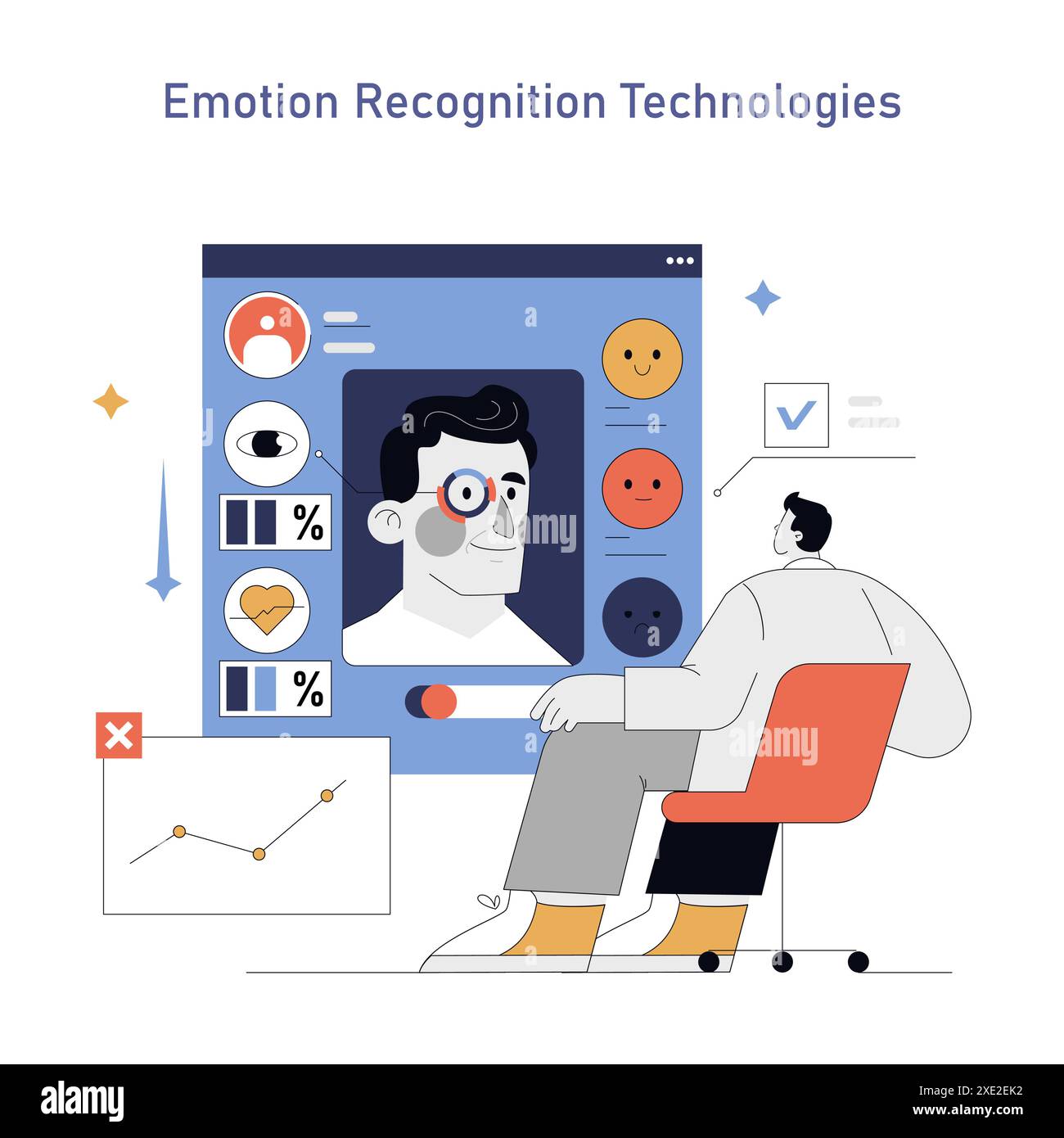 AI in psychology concept. An illustration of emotion recognition ... AI in psychology concept. An illustration of emotion recognition ...